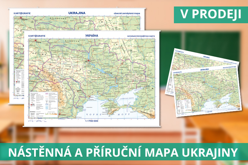 Nástěnná a příruční mapa Ukrajiny - Kartografie.cz